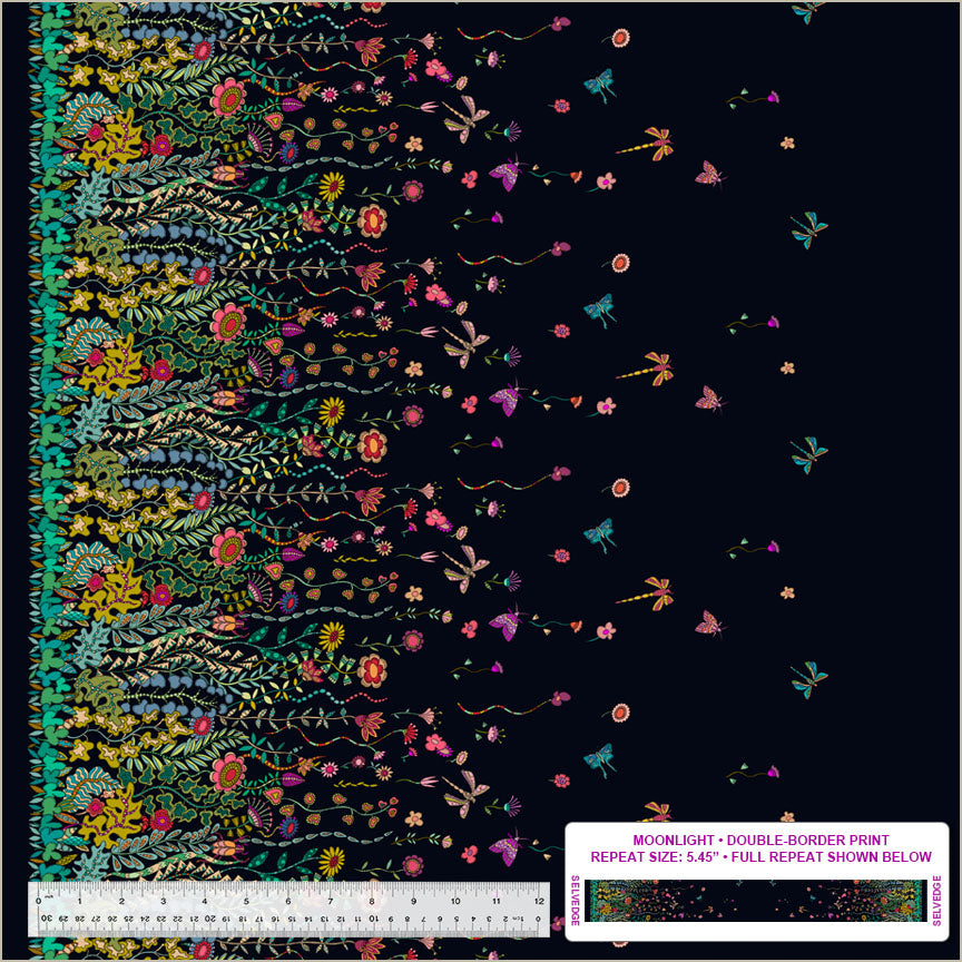 Twilight moonlight double border – Morris Textiles