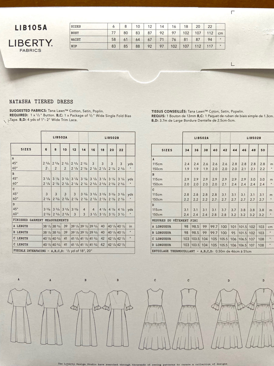 Liberty fabrics Natasha Dress pattern B sizes 16-22 – Morris Textiles